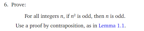 Solved Prove: For all integers n, if n2 is odd, then n is | Chegg.com