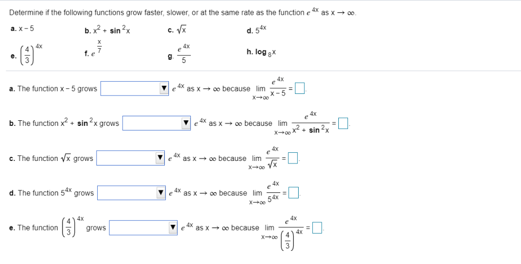 Solved Determine if the following functions grow faster, | Chegg.com