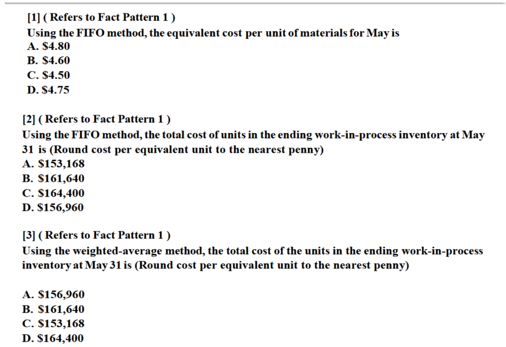 Solved [1] ( Refers to Fact Pattern 1) Using the FIFO | Chegg.com