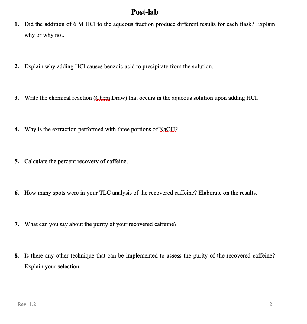 Prelab assignment: 1. State the purpose of the | Chegg.com