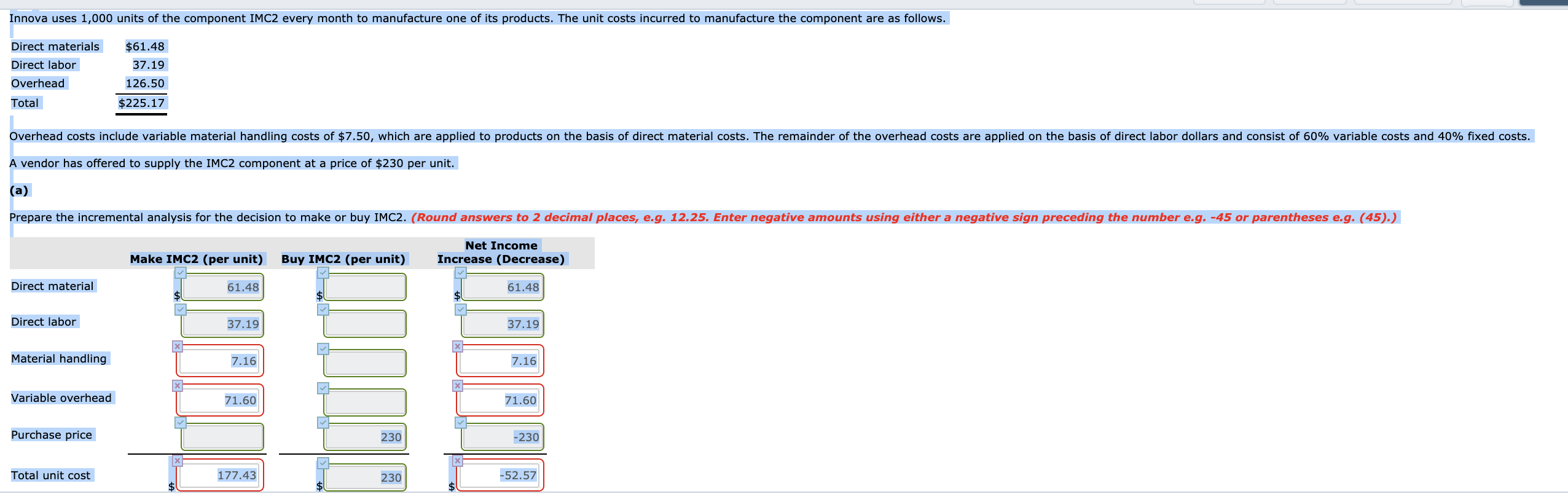 Solved Innova uses 1,000 units of the component IMC2 every | Chegg.com