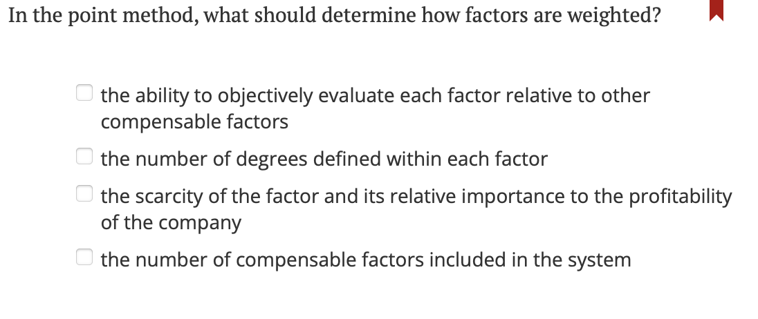 Solved In the point method, what should determine how | Chegg.com