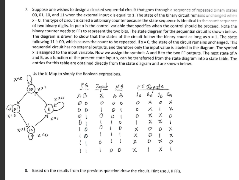 Solved 7. Suppose one wishes to design a clocked sequential | Chegg.com