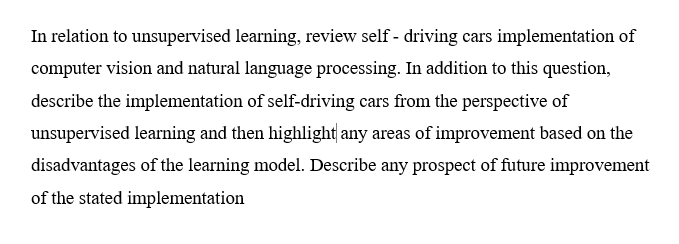 Solved In relation to unsupervised learning, review self - | Chegg.com