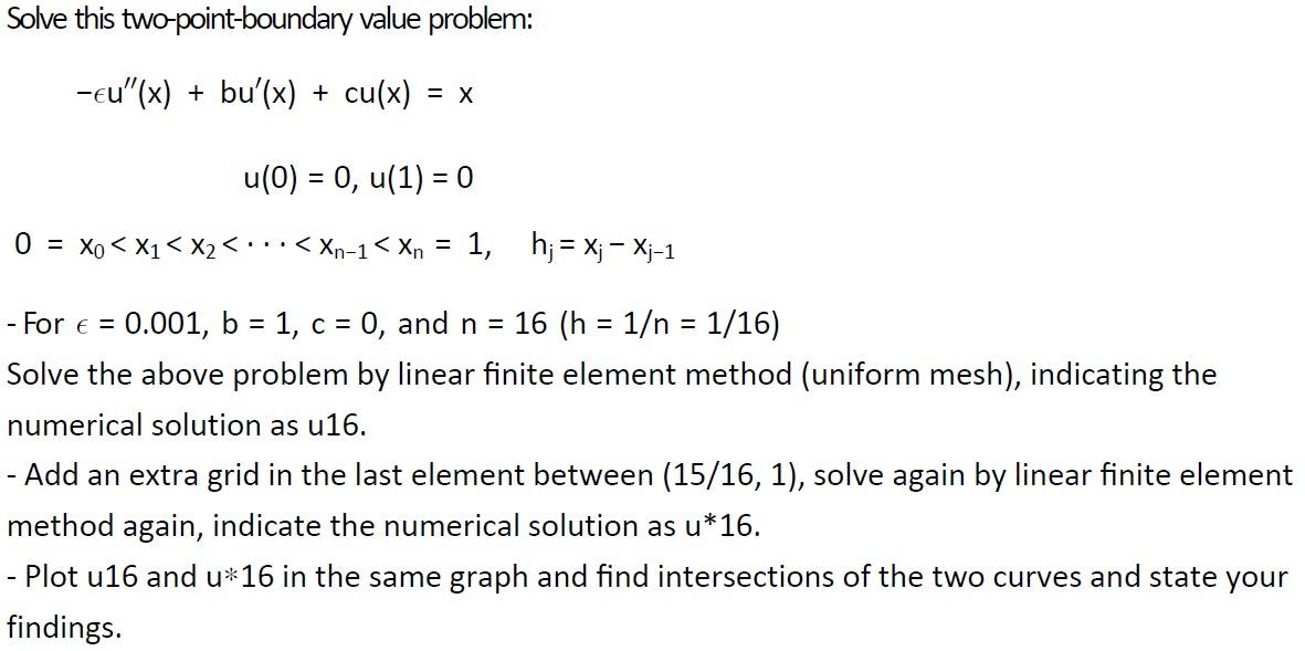 Solved Solve this two-point-boundary value problem: -eu"(x) | Chegg.com