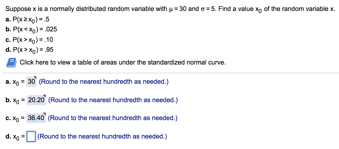 Solved Suppose x is a normally distributed random variable | Chegg.com