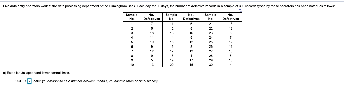 Solved Five Data Entry Operators Work At The Data Processing 0300