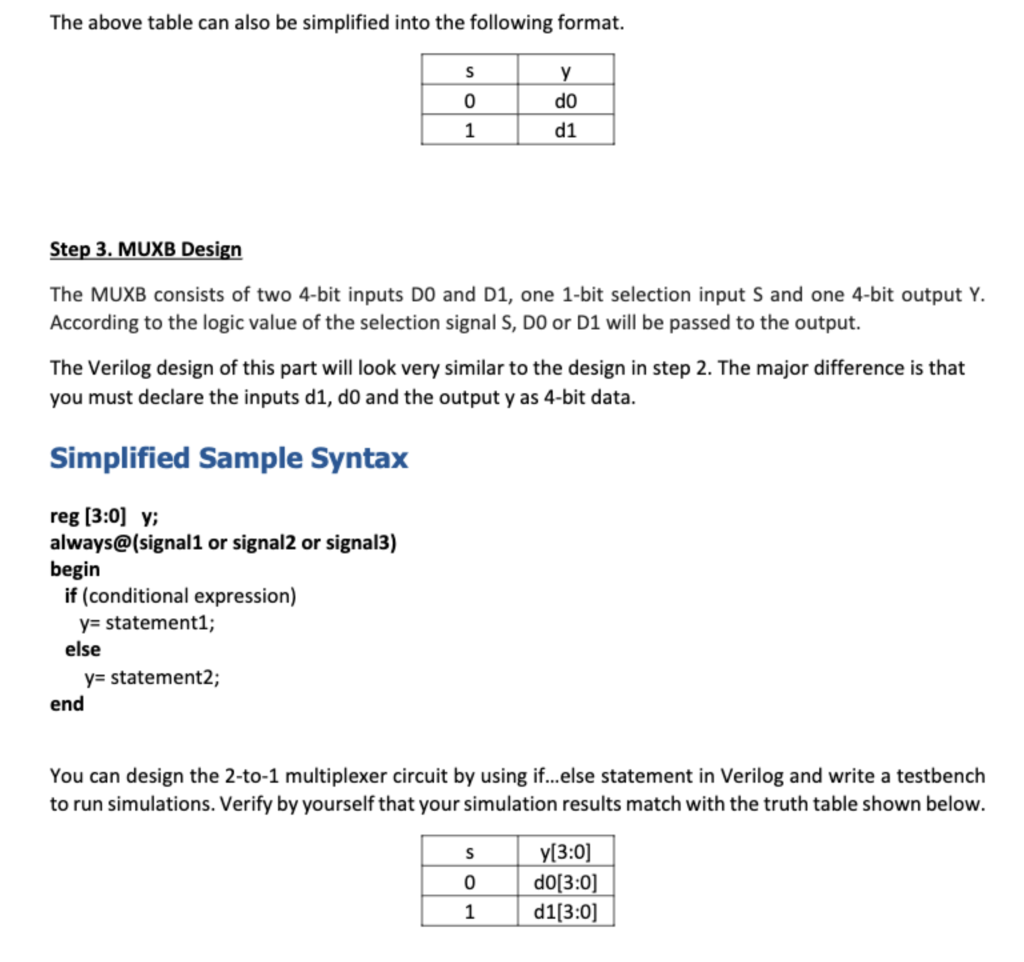 Solved Step 2. Multiplexer (MUX) Design The 2-to-1 | Chegg.com