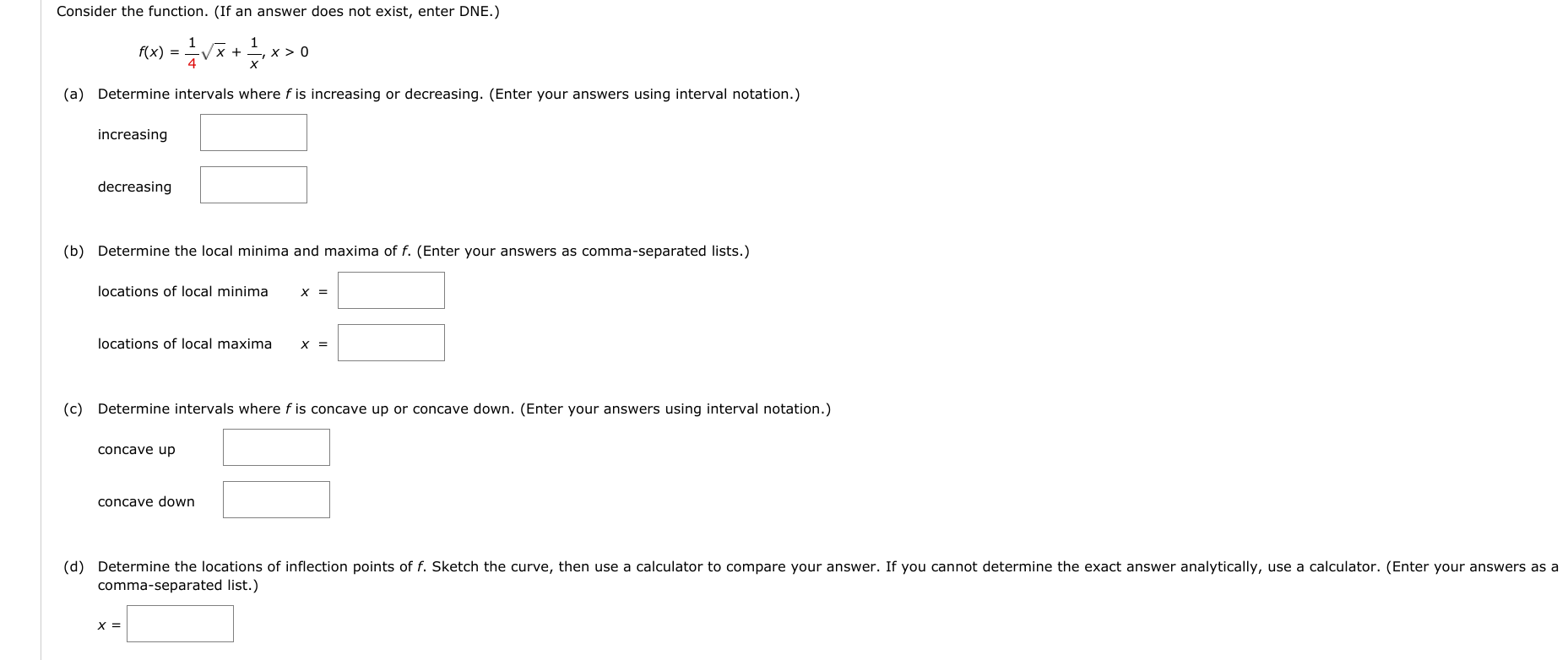 Solved Consider the function. (If an answer does not exist, | Chegg.com