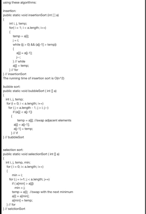 Solved improved versiob of bubble sort: | Chegg.com