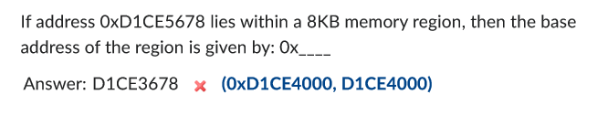 Solved If address 0xD1CE5678 lies within a 8KB memory | Chegg.com