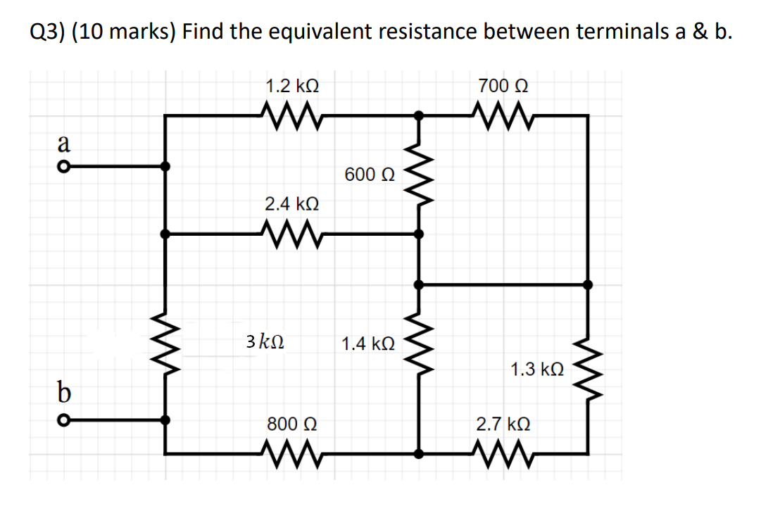 Solved Q3) (10 marks) Find the equivalent resistance between | Chegg.com Solved Q3) (10 marks) Find the equivalent resistance between | Chegg.com