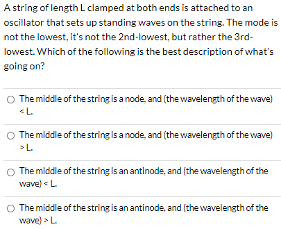 Solved A string of length L clamped at both ends is attached | Chegg.com