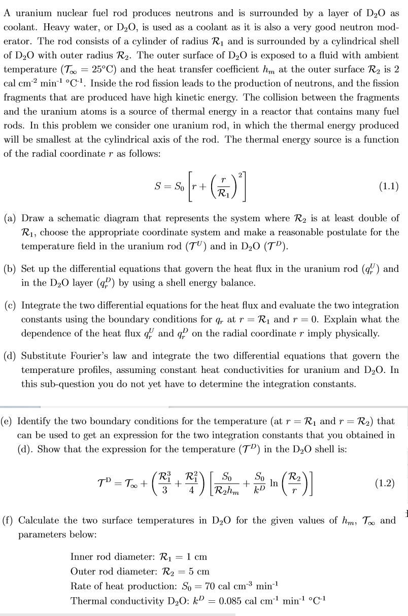 Solved A uranium nuclear fuel rod produces neutrons and is | Chegg.com