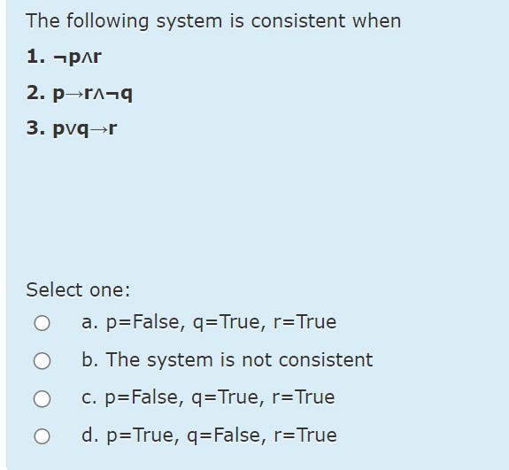 Solved The following system is consistent | Chegg.com