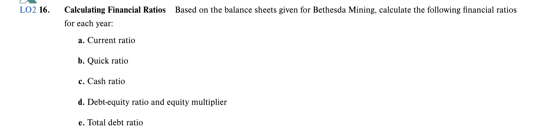 Solved 16. Calculating Financial Ratios Based on the | Chegg.com
