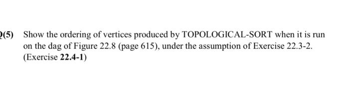 Solved 5) Show the ordering of vertices produced by | Chegg.com