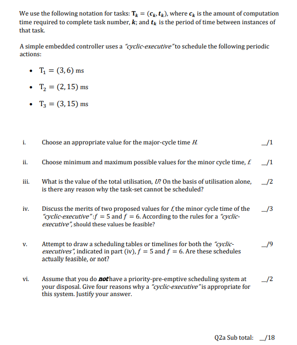 We use the following notation for tasks: Tk = (Ck, | Chegg.com