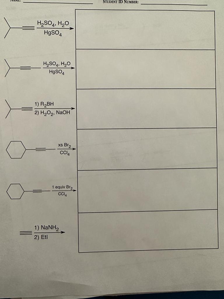 Solved ∫HgSO4H2SO4,H2O = 2) H2O2,NaOH 1) R2BH | Chegg.com