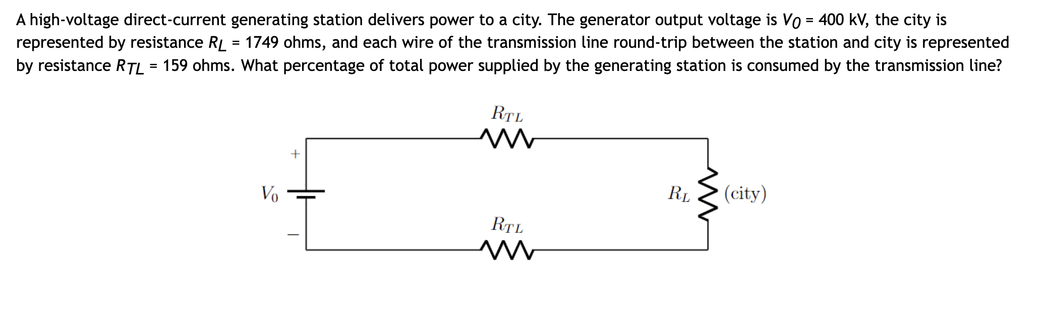 Solved A high-voltage direct-current generating station | Chegg.com