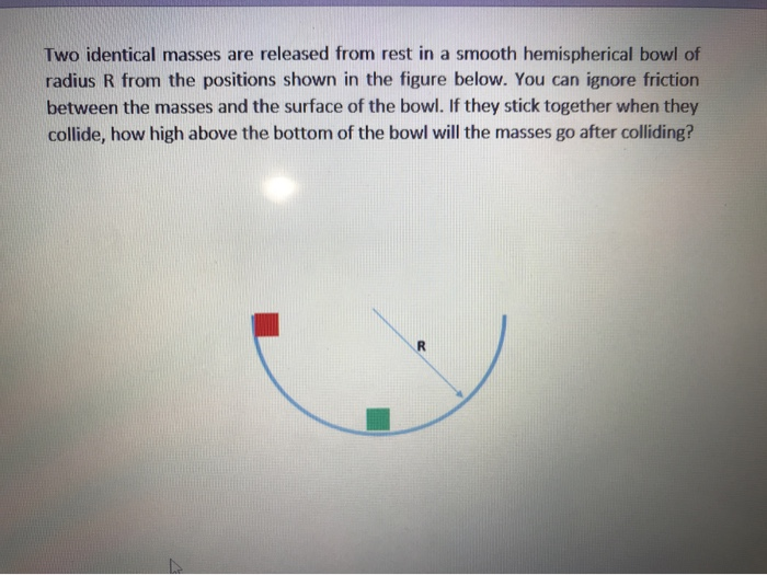 Solved released from rest in a smooth hemispherical bowl of | Chegg.com