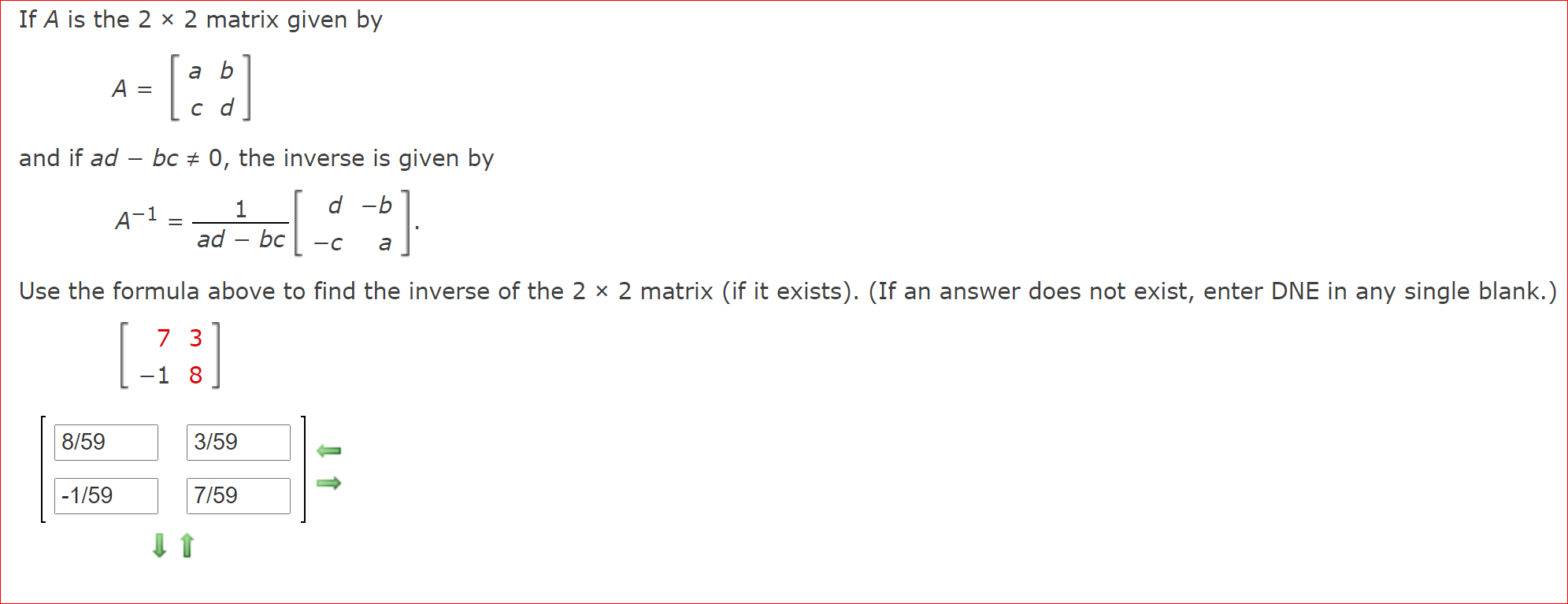 Solved If A is the 2 x 2 matrix given by = [2] and if ad – | Chegg.com