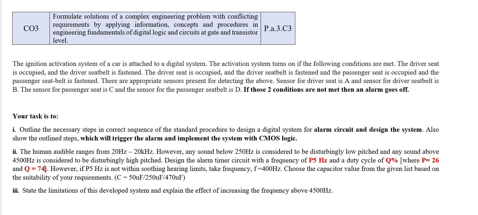 Solved CO3 Formulate solutions of a complex engineering | Chegg.com