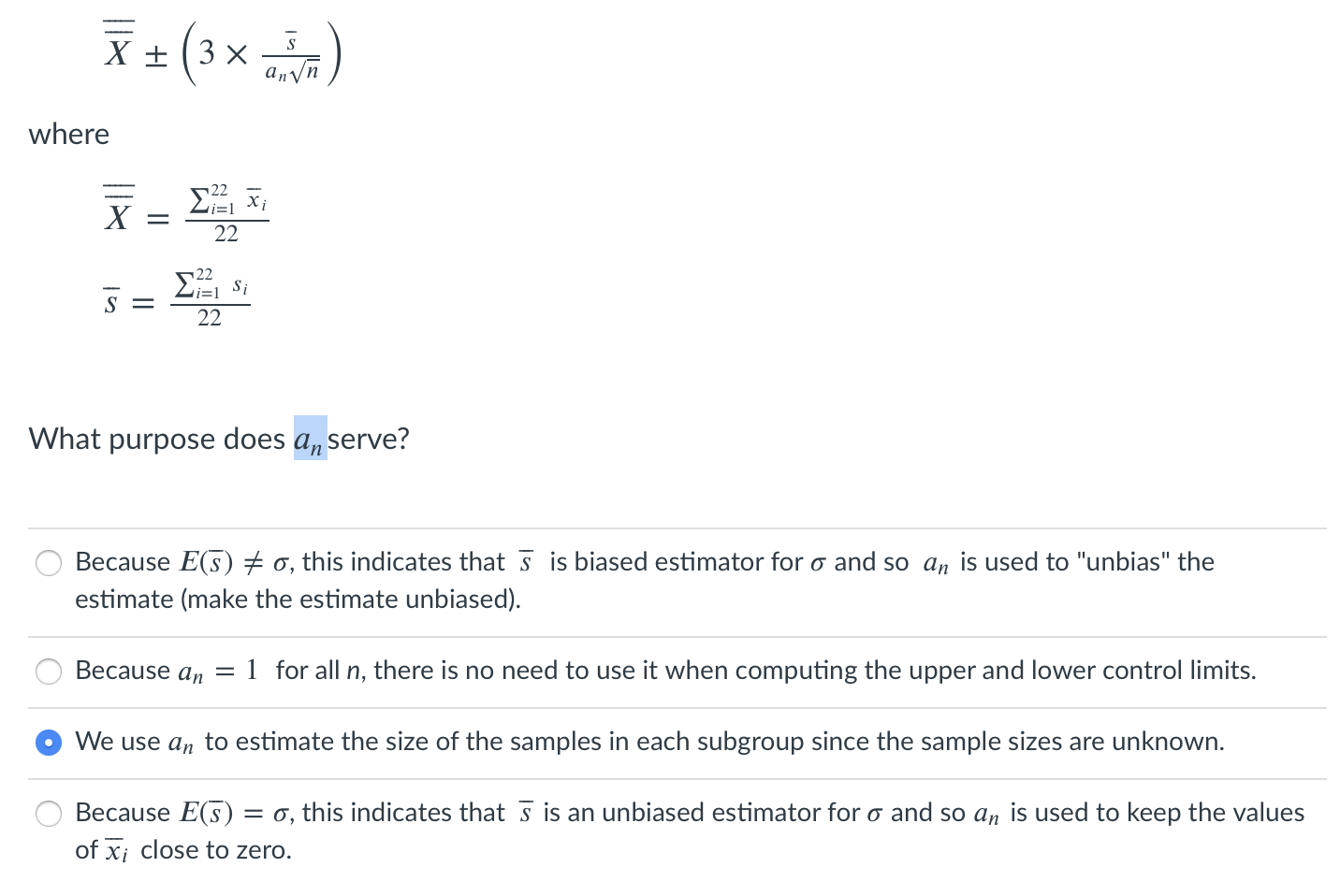 Solved To compute the upper and lower control limits in the | Chegg.com