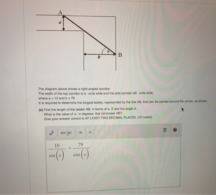 Solved The diagram above shows a right-angled corridor The | Chegg.com