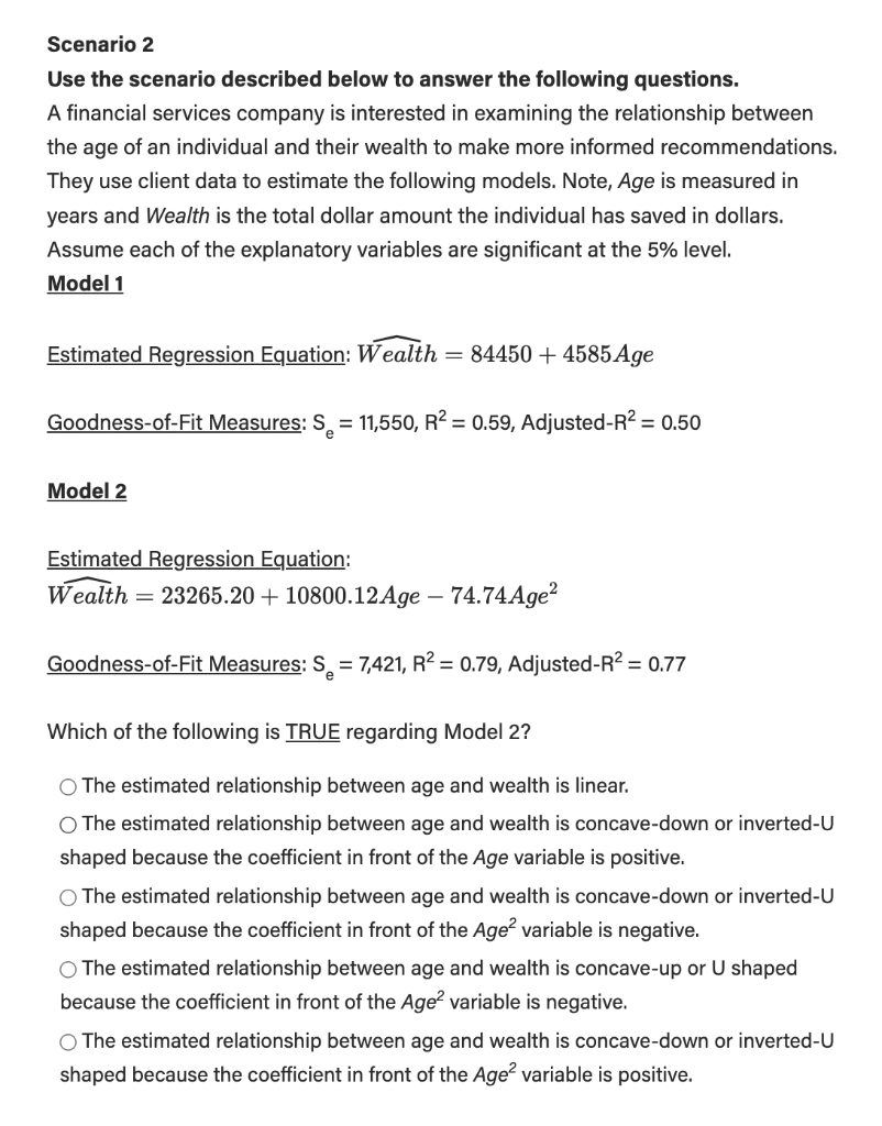 Solved Scenario 2 Use the scenario described below to answer | Chegg.com