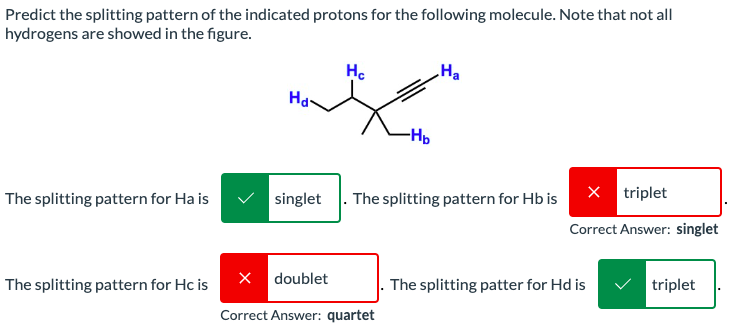 Solved Predict the splitting pattern of the indicated | Chegg.com