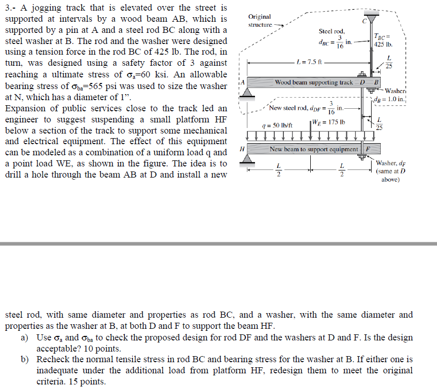 Solved 3.- A jogging track that is elevated over the street | Chegg.com
