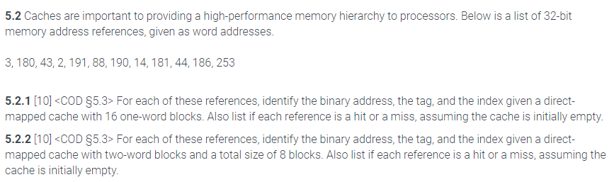 Solved 5.2 Caches are important to providing a | Chegg.com