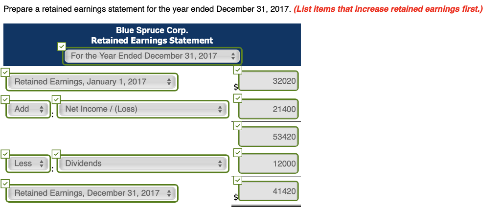 Retained Earnings Statement Wiley Plus