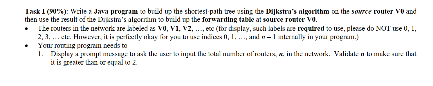 . Task I (90%): Write a Java program to build up the | Chegg.com