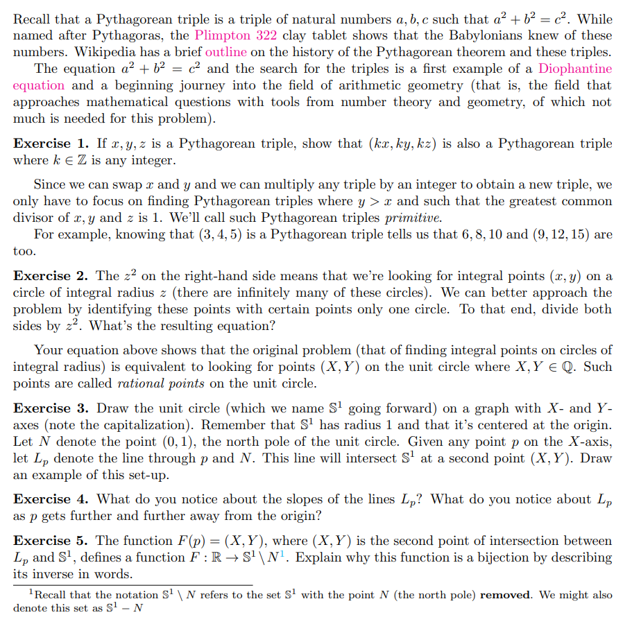 Recall that a Pythagorean triple is a triple of | Chegg.com