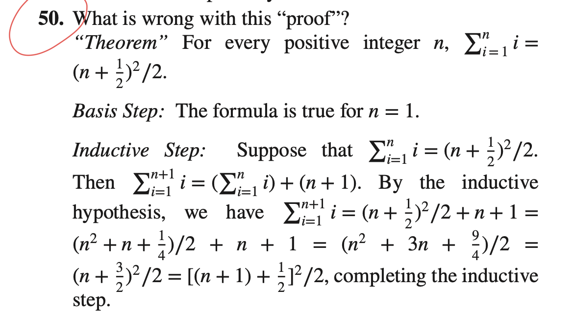 Solved 0. What is wrong with this "proof"? "Theorem" For | Chegg.com