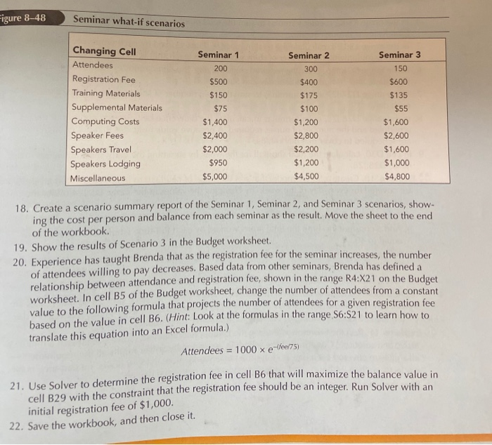 Solved Create a scenario summary report of the Seminar 1, | Chegg.com