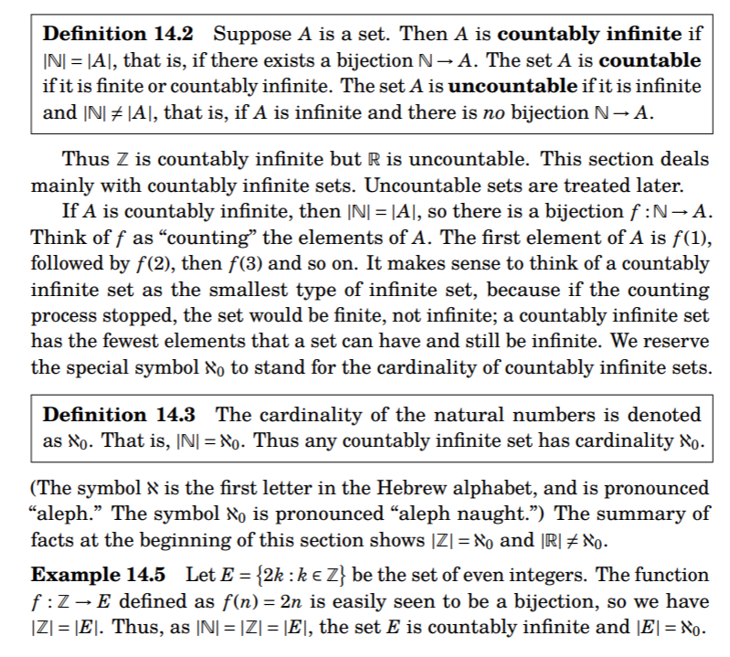 Solved 14.2 Countable and Uncountable Sets Let's summarize | Chegg.com