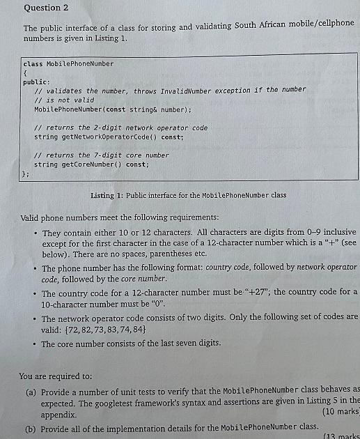 Solved The public interface of a class for storing and | Chegg.com