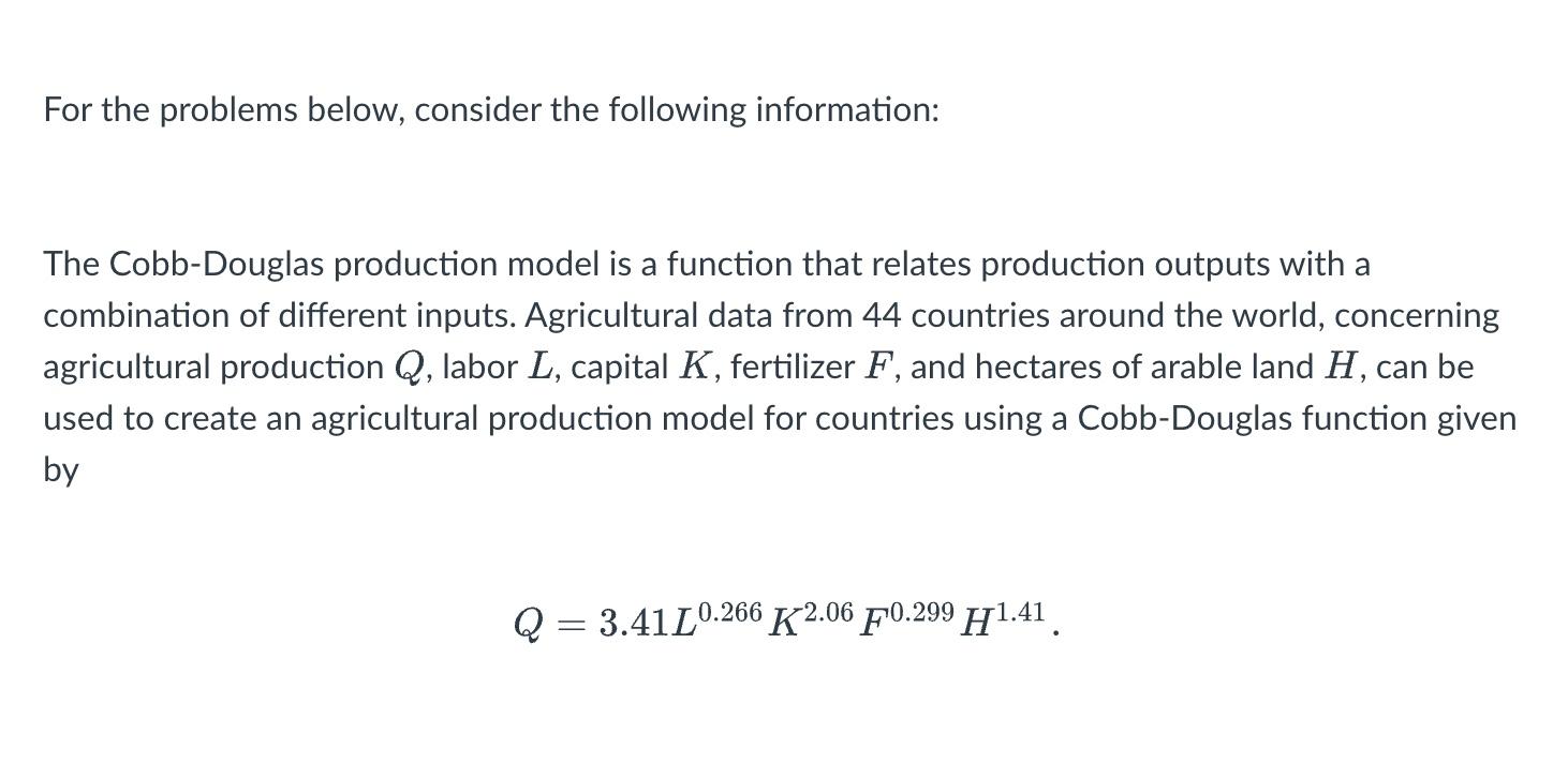 Solved For the problems below, consider the following | Chegg.com