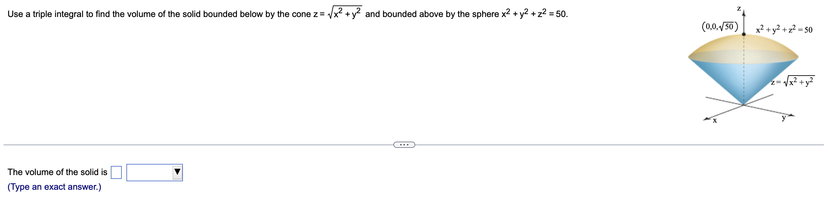 Solved Use a triple integral to ﻿find the volume of ﻿the | Chegg.com