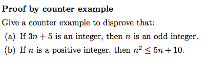 Solved Proof by counter example Give a counter example to | Chegg.com