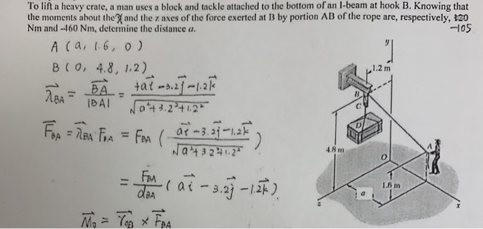 Solved To lift a heavy crate, a man uses a block and tackle | Chegg.com