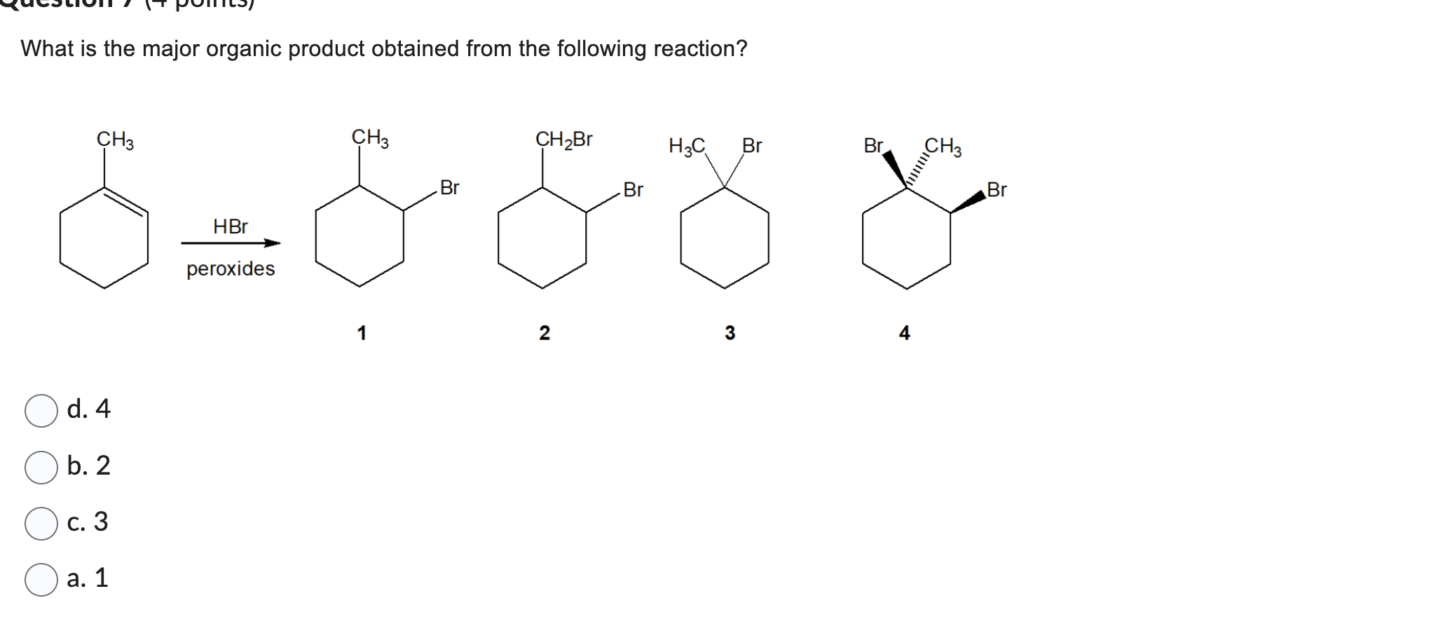 Solved What is the major organic product obtained from the | Chegg.com