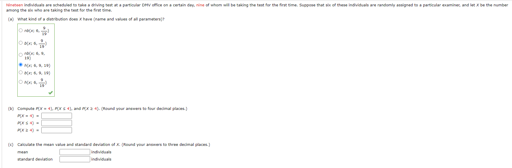 Solved among the six who are taking the test for the first | Chegg.com