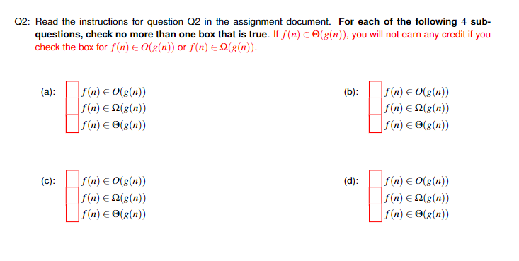 Solved Q2 (8 points) For cach of the following pairs of | Chegg.com