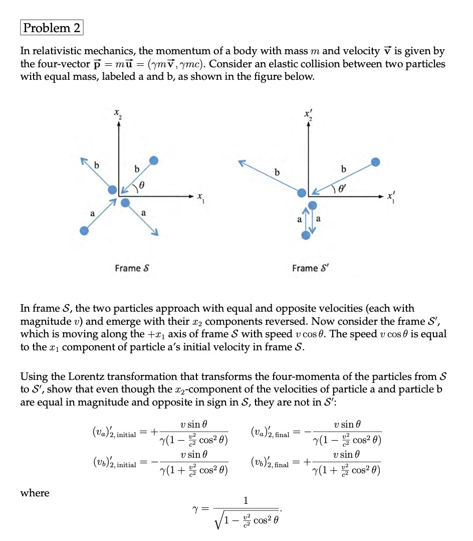 In relativistic mechanics, the momentum of a body | Chegg.com