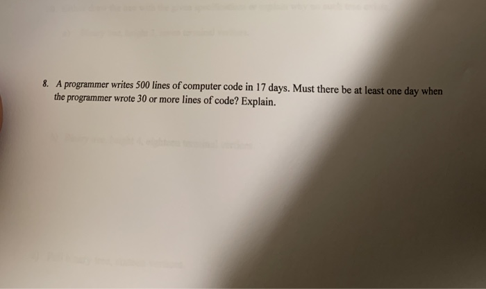 Solved 8. A programmer writes 500 lines of computer code in | Chegg.com
