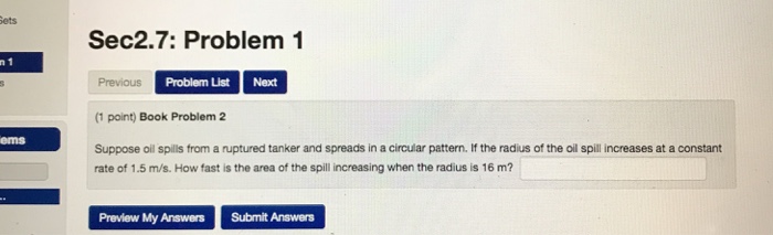 Solved ets Sec2.7: Problem 1 Previous Problem Lst Next (1 | Chegg.com